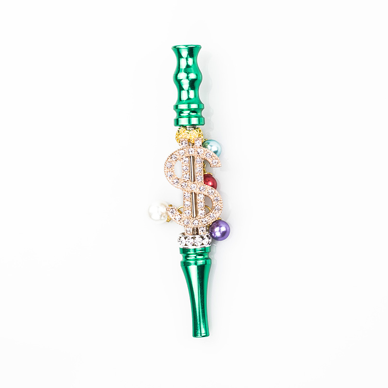 Metal Rhinestone Hookah Nozzle, Dollar Sign Style Cigarette Holder ...